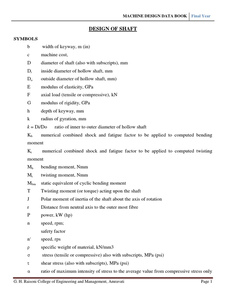 Machine Design Data Book - MDD-II PDF | PDF | Bearing (Mechanical ...