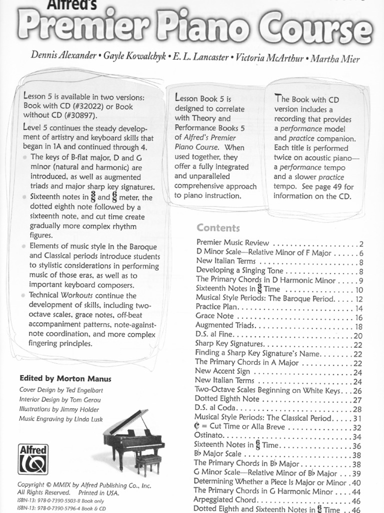 Alfred's Premier Piano Course. - Unknown PDF | PDF