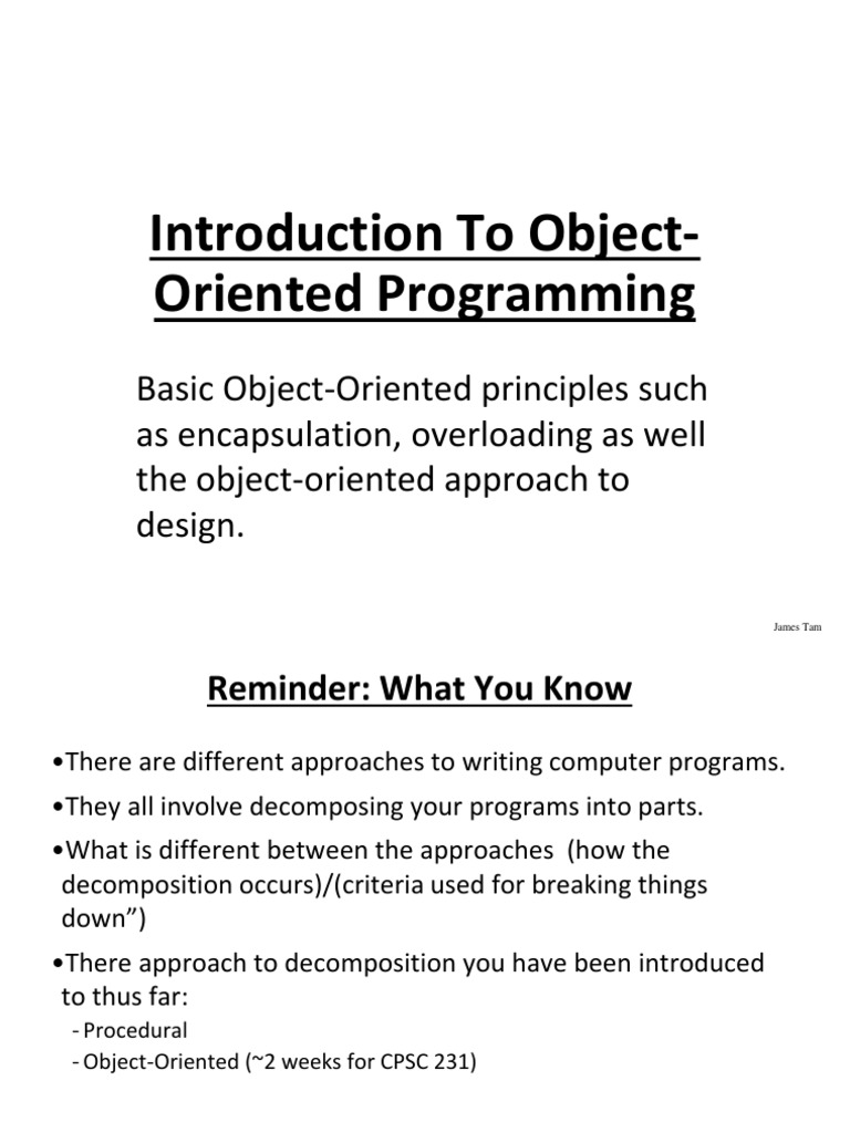 Introduction OO | Download Free PDF | Method (Computer Programming) | Constructor (Object ...