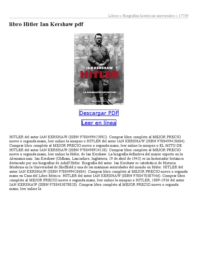 Biografía de Hitler por Ian Kershaw | PDF