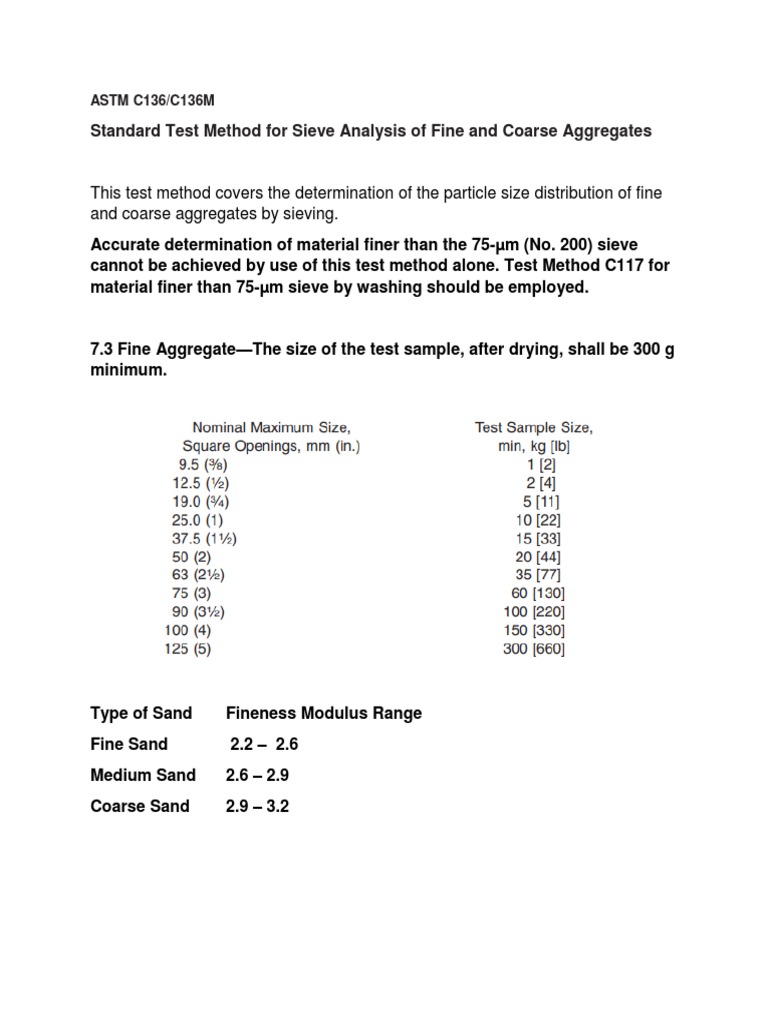 Astm C136 | PDF | Technology & Engineering