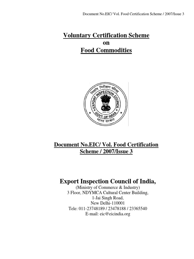 EIC Voluntary Certification Scheme | PDF | Hazard Analysis And Critical ...