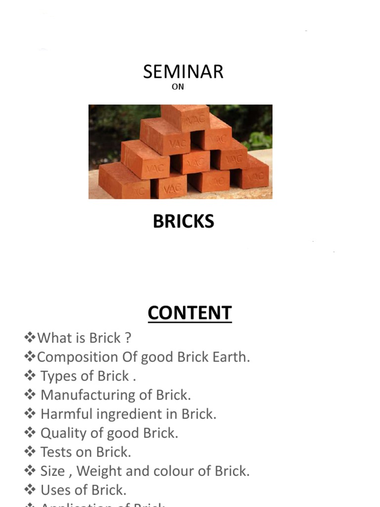 Brick Production and Testing: An Overview of the Composition ...