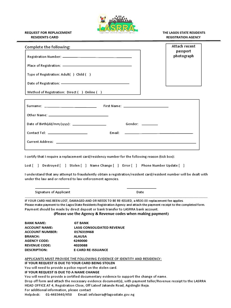 Replacement Form | Download Free PDF | Government Information ...