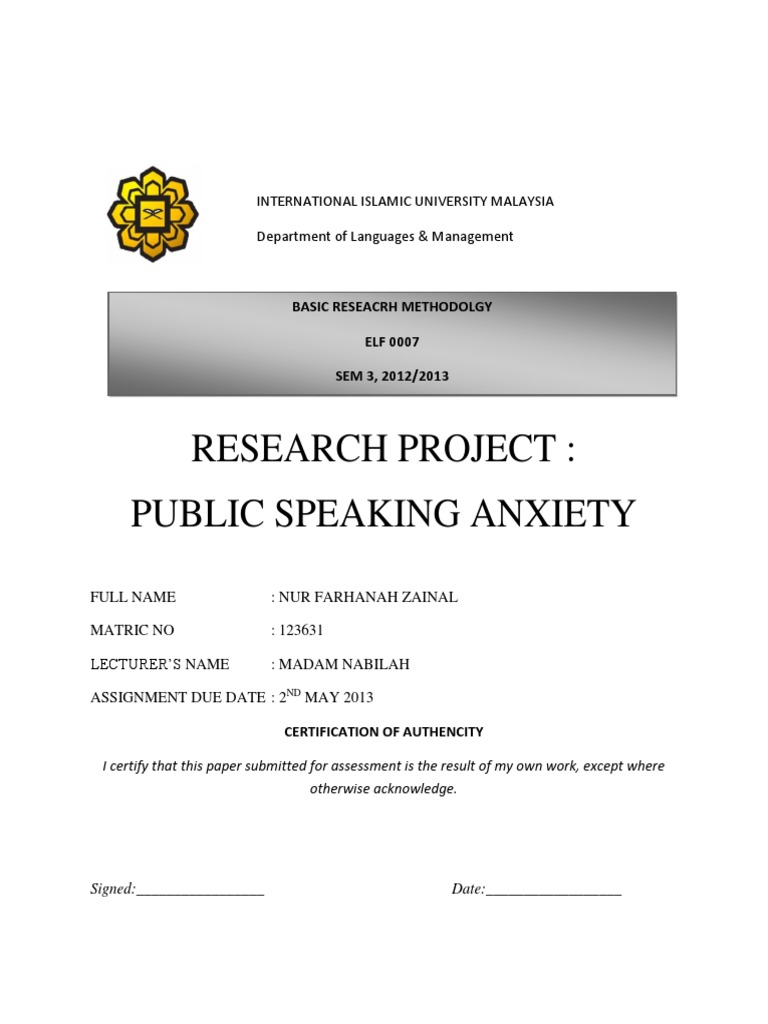 Public Speaking Anxiety | PDF | Anxiety | Relaxation (Psychology)