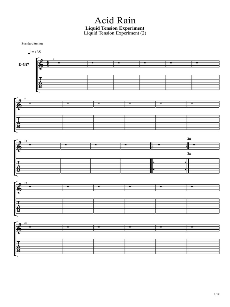 Liquid Tension Experiment - Acid Rain Guitar III | PDF | Musical ...