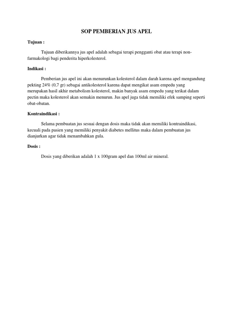 Sop Pemberian Jus Apel | PDF
