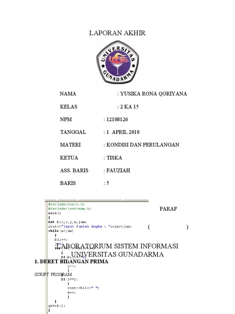 Deret Fibonacci & Deret Prima C++ | PDF