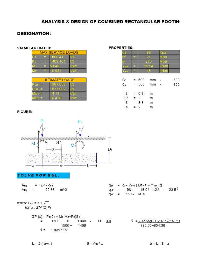 Combined Footing Design1 | PDF | Units Of Measurement | Nature