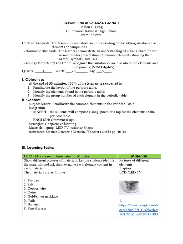 7es Lesson Plan ISO | PDF | Rubric (Academic) | Teachers