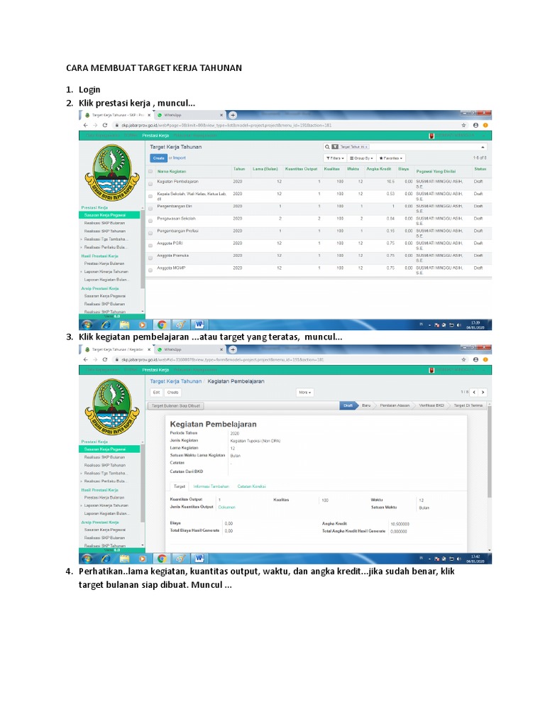Cara Membuat Target Kerja Tahunan | PDF