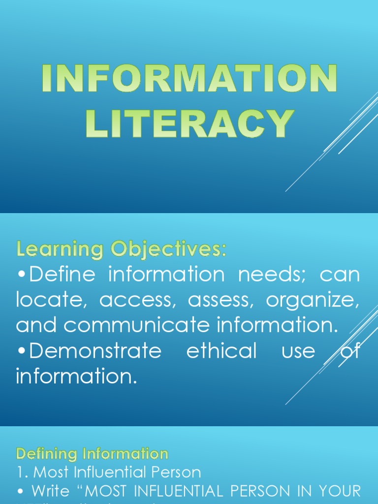 INFORMATION Literacy | PDF | Information | News