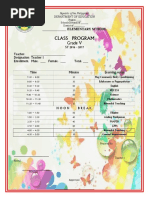 Grade 3 Class Program 2022-2023 | PDF | Schools | Learning