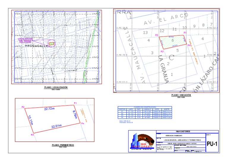 PLANO DE UBICACIÓN DE UN PREDIO.