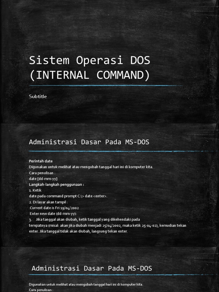258 - Sistem Operasi DOS (INTERNAL COMMAND) | PDF