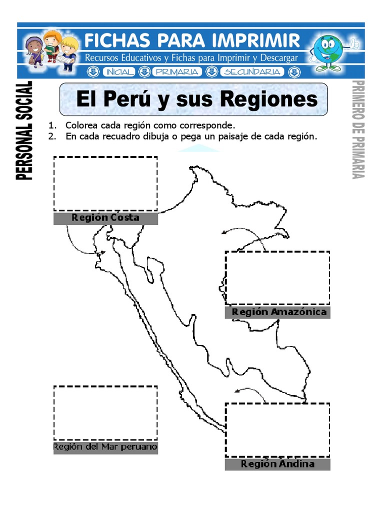 Ficha de El Perú y Sus Regiones para Primero de Primaria | PDF