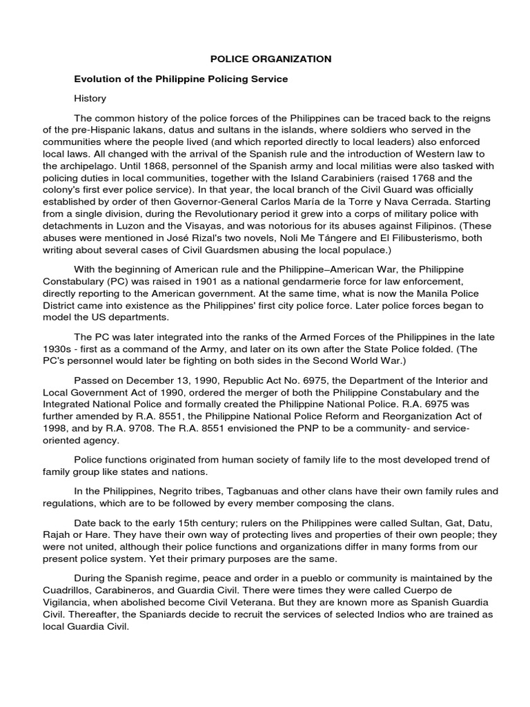 Pol Org'n Fop Sheet | PDF | Police | Police Officer