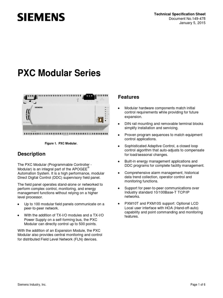 PXC Modular Series Technical Specification PDF | PDF | Computer ...