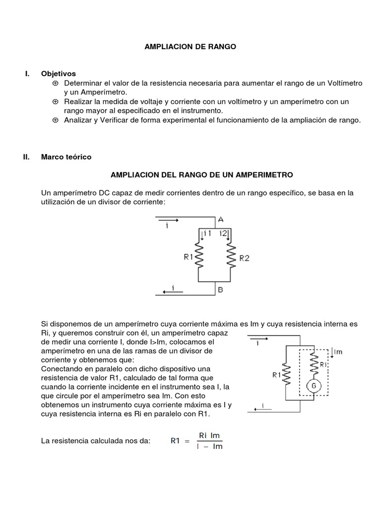 Ampliacion de Rango | PDF | Resistencia Eléctrica y Conductancia ...