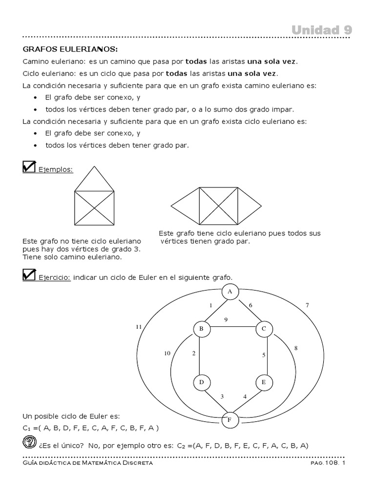 Grafos Eulerianos | PDF | Informática teórica | Conceptos matemáticos