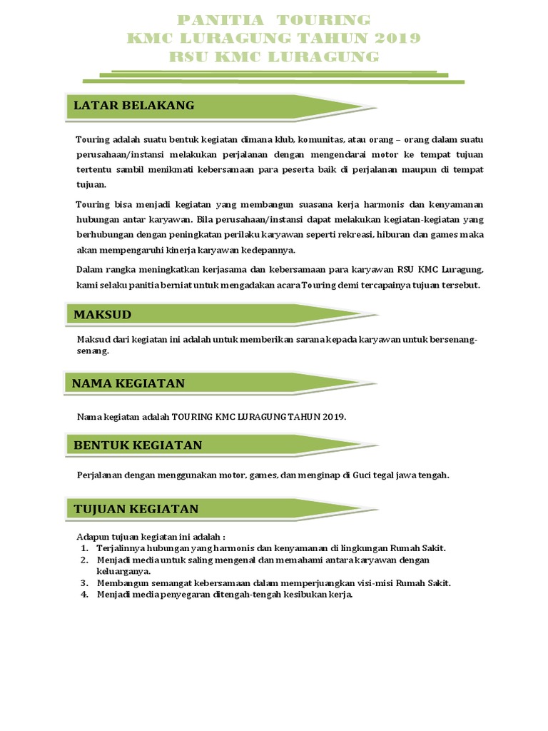Proposal Touring KMC Luragung1 | PDF