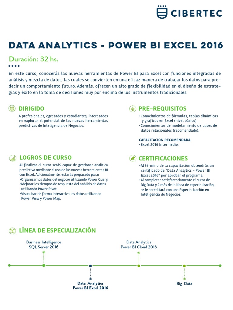 Data Analytics Power BI Excel 2016 1 | PDF | Big Data | Microsoft Excel