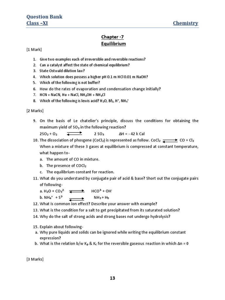 7 - Equilibrium | PDF | Chemical Equilibrium | Buffer Solution