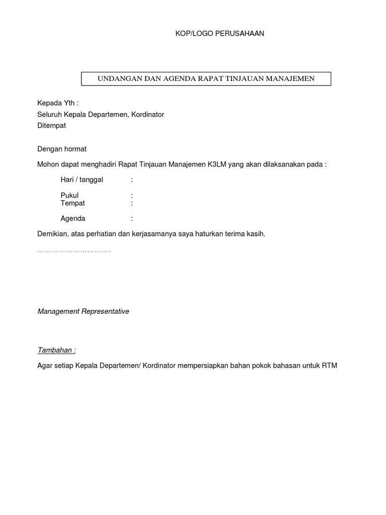CONTOH Undangan RTM | PDF