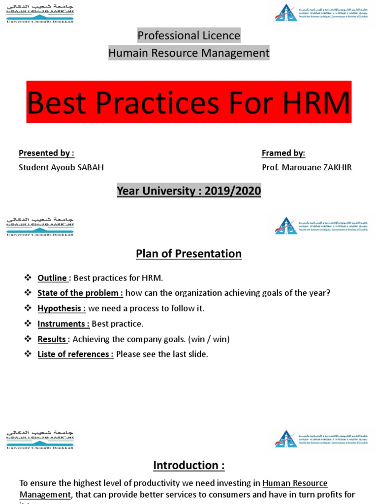 Presentation - Best Practices For HRM-06.01.2020 (By Ayoub SABAH ...