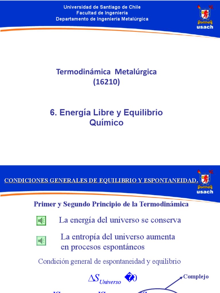 6 Curso F-Q Energía Libre Gibbs | PDF | Energía libre de Gibbs | Equilibrio químico