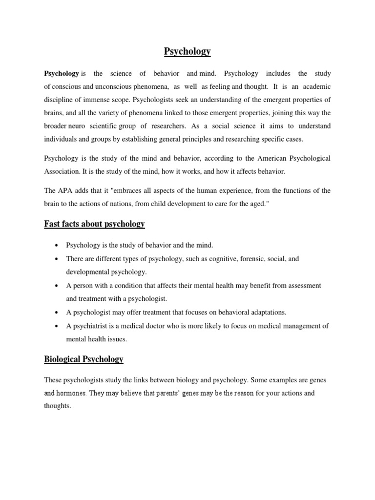 Psychology Notes | PDF | Clinical Psychology | Psychology