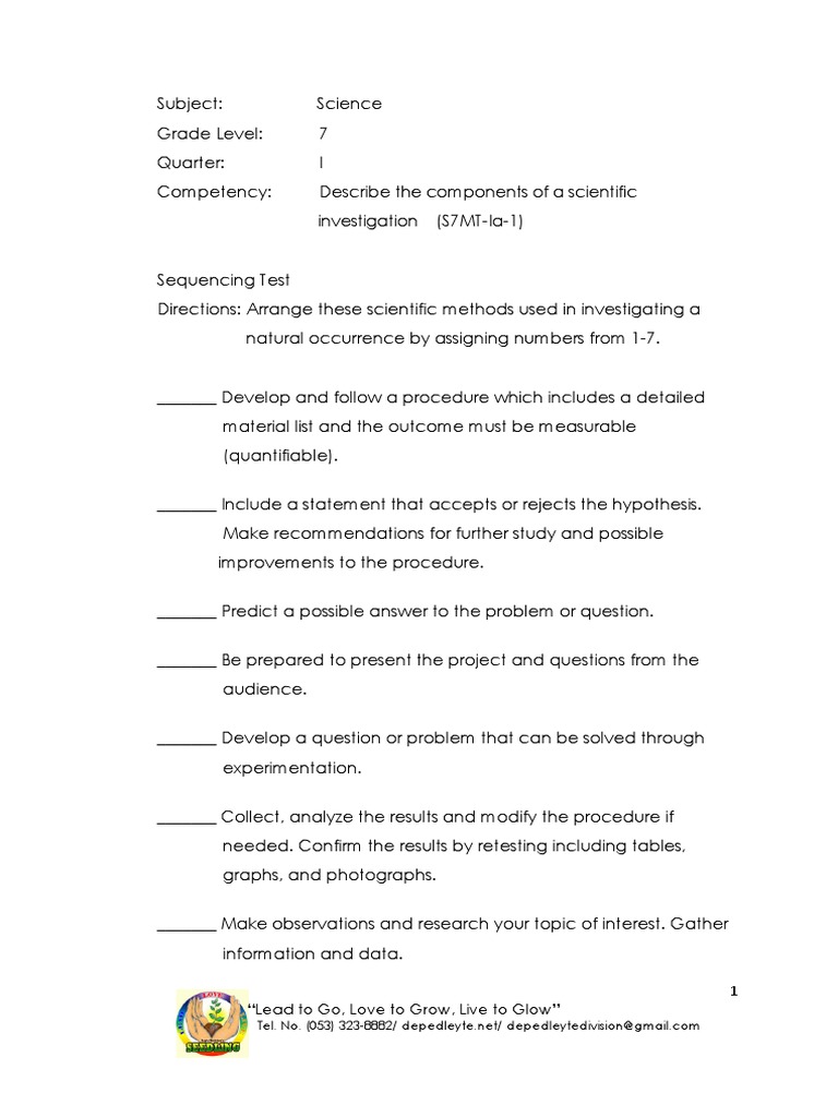 Grade 7 Science Test Item PDF | PDF | Solution | Chemical Substances