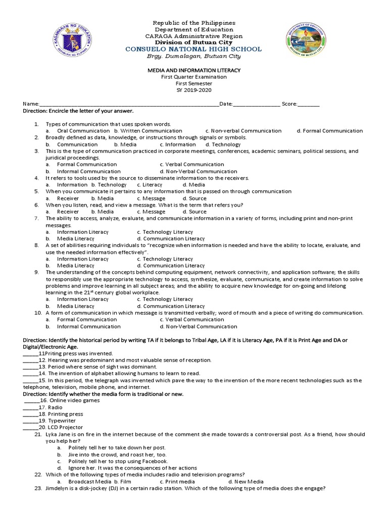 Mil Exam | Download Free PDF | Literacy | Information Literacy