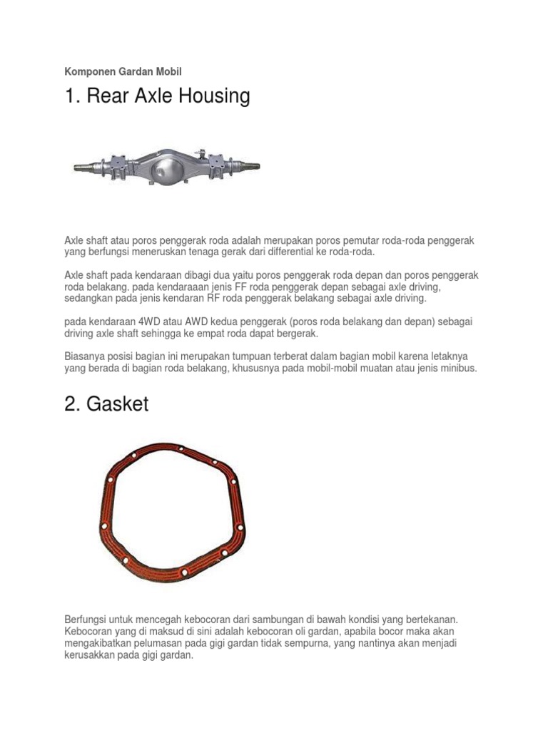 Komponen Gardan Mobil | PDF | Bisnis | Teknologi & Rekayasa