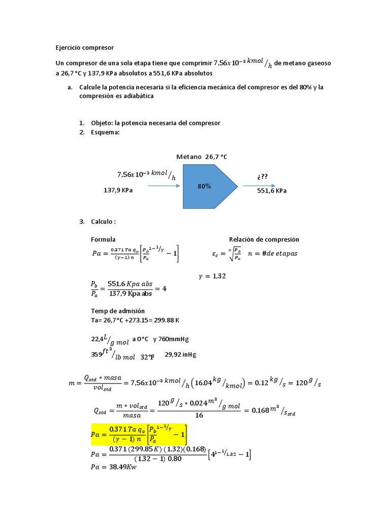 Ejercicio Compresor-1563826184 | PDF