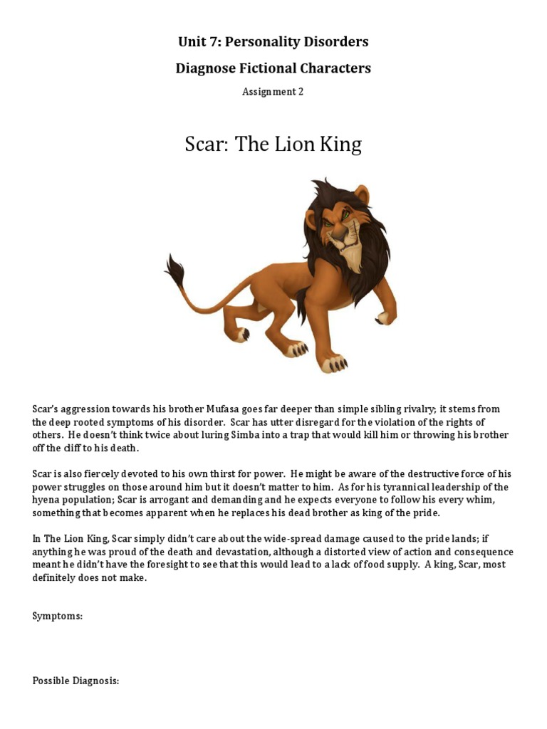 Unit 7 - Assignment - Fictional Characters | PDF