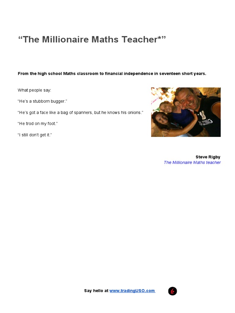 The Millionaire Maths Teacher | PDF | Put Option | Option (Finance)