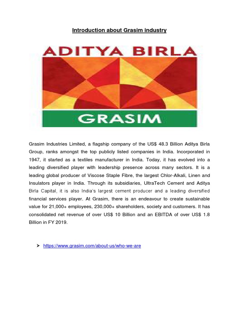 Introduction About The Grasim Industry | PDF | Consumer Behaviour ...