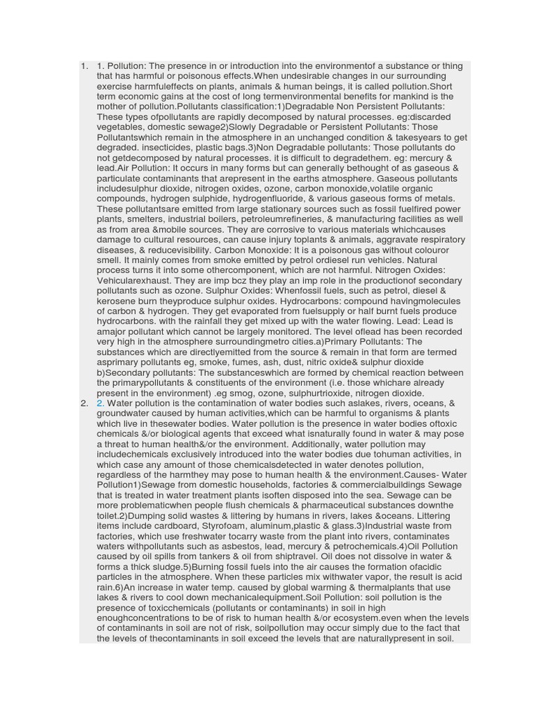 Man Made Pollution | PDF | Air Pollution | Soil