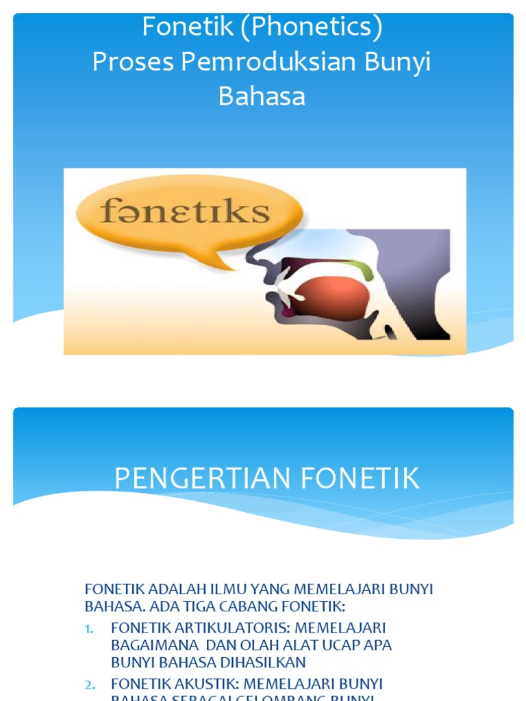 Fonetik (Phonetics) | PDF