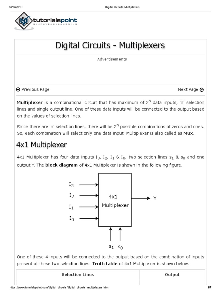 Digital Circuits Multiplexers | PDF | Electronic Design | Digital ...