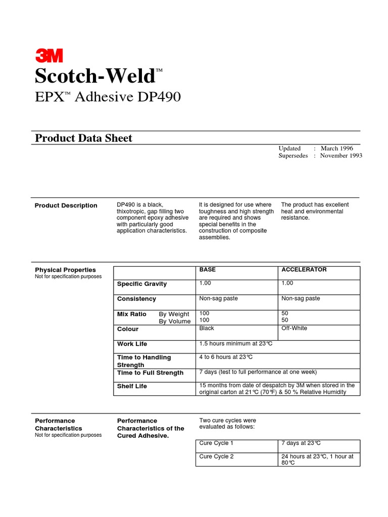 3M Scotch Weld DP 490 PDF | PDF | Adhesive | Paint