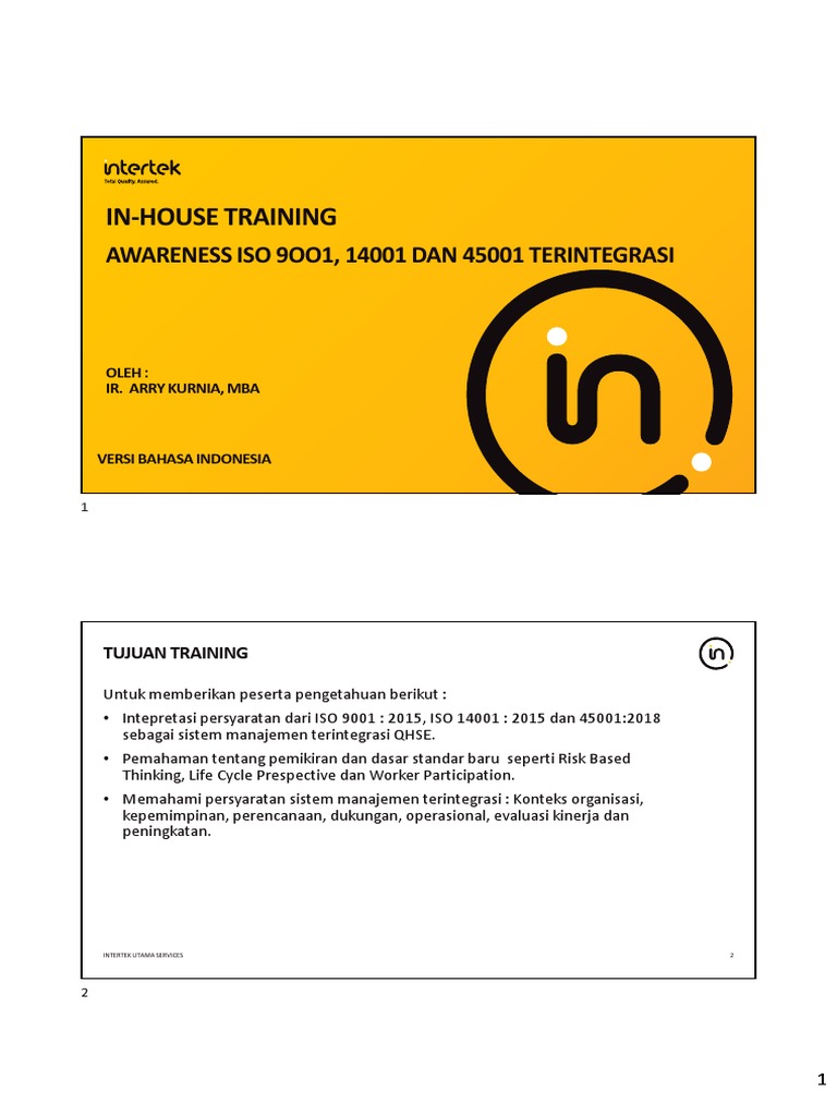 Awareness Integrated QHSE 9K, 14K and 45K | PDF