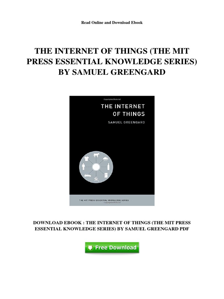The Internet of Things The Mit Press Essential Knowledge Series by ...