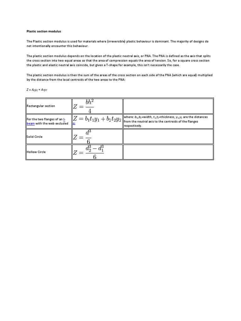 Plastic Section Modulus Explained | PDF | Science & Mathematics