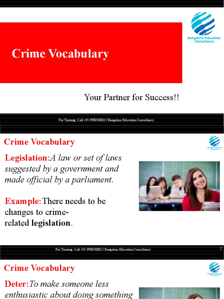 Crime Vocabulary for IELTS Preparation | PDF | Crime & Violence | Crime ...