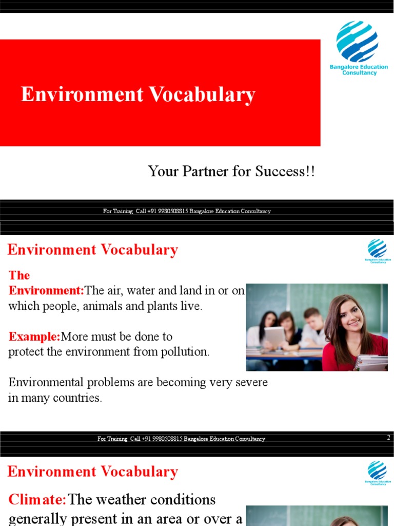 IELTS Environment Vocabulary Guide | PDF | Climate Change | Natural ...