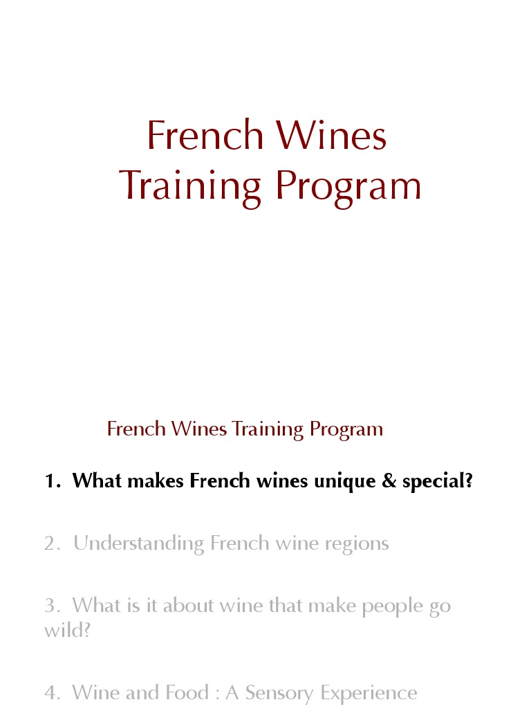 French Wine Training Essentials | PDF | Winemaking | Wine