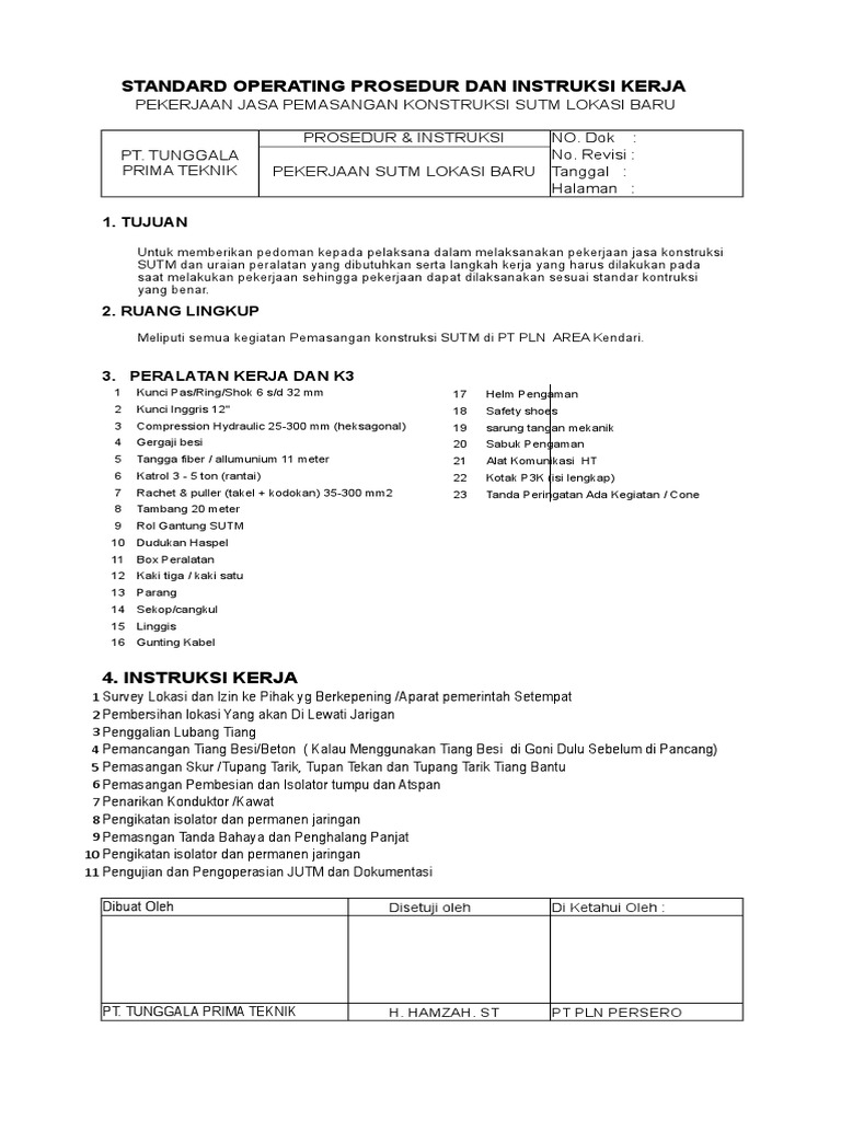 8 B Sop Sutm JTM Dan Gardu | PDF