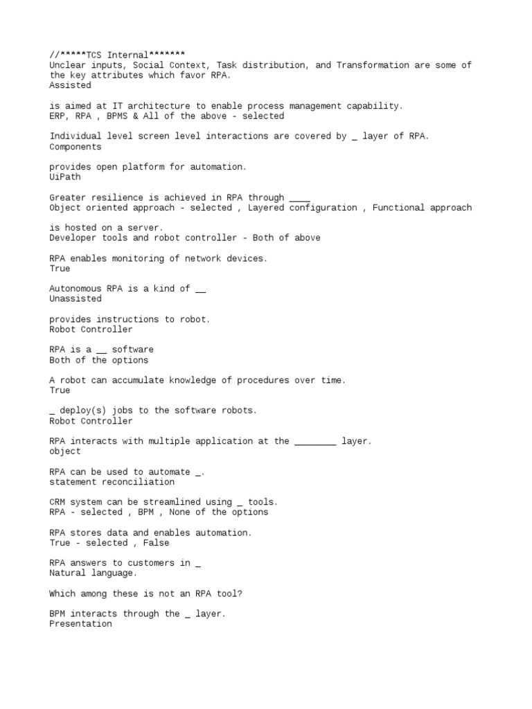 Automatix - Art of RPA Q&A | PDF